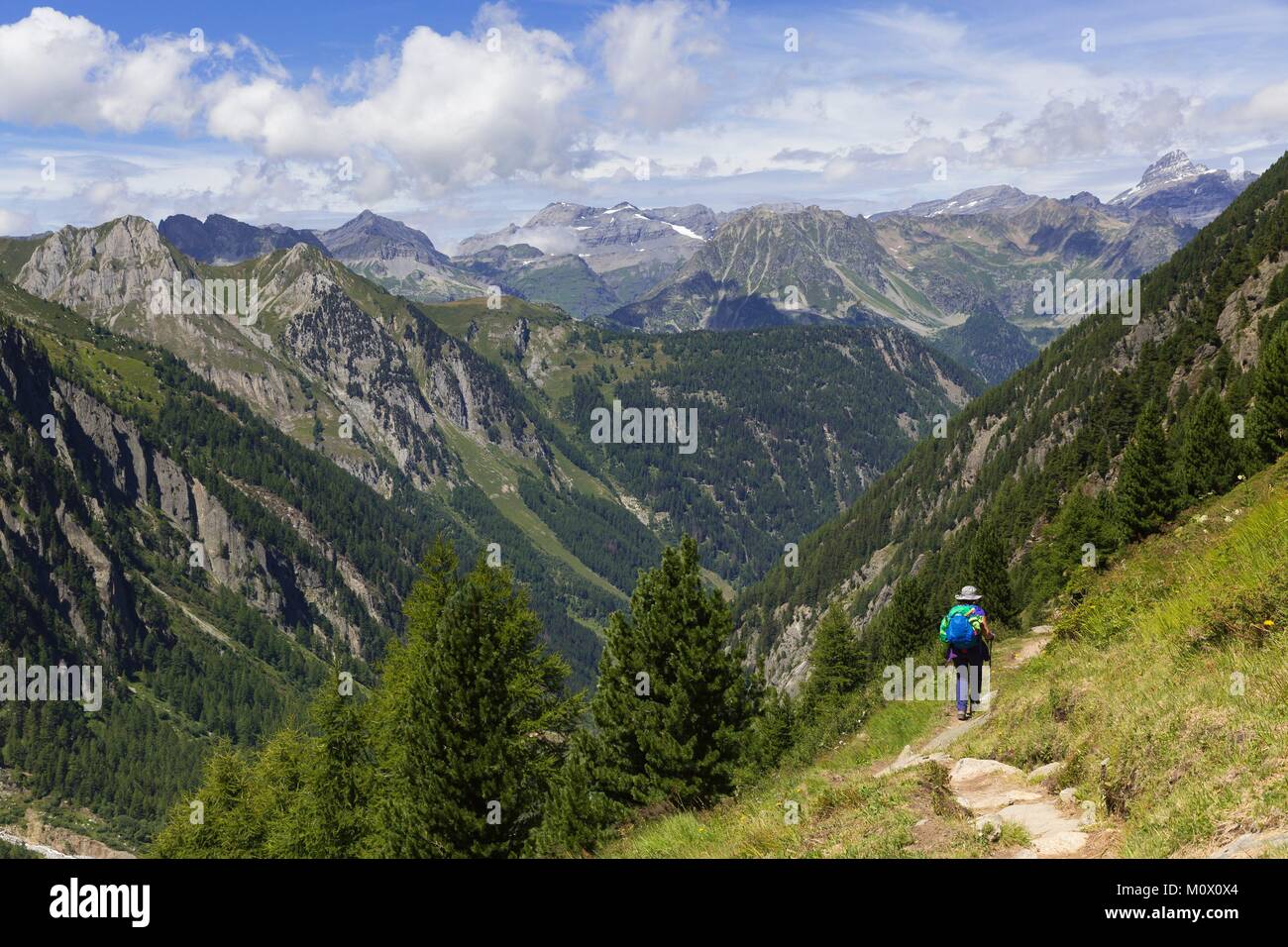 Switzerland,Valais,Trient,Trient valley,Mont Blanc range Stock Photo ...