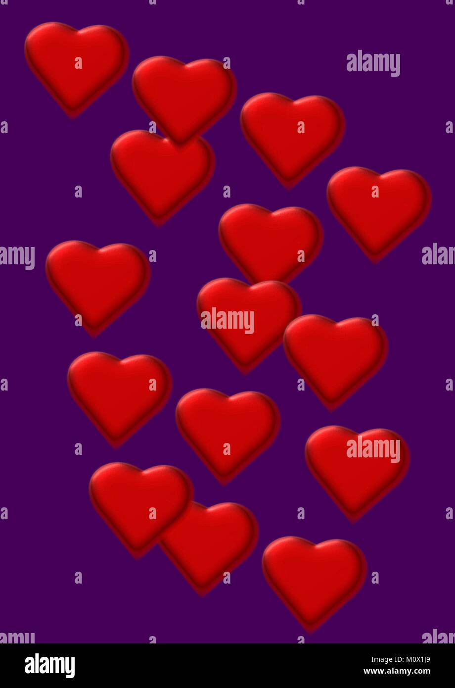 Multiple Random Heart Pattern On A Plain Background Stock Vector Image ...