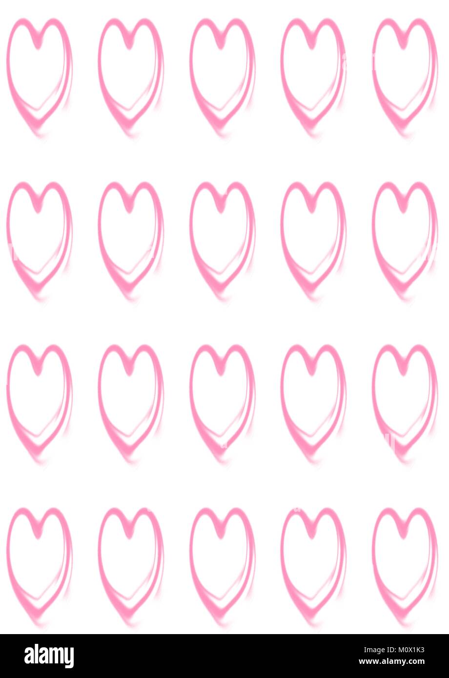 Pink Heart Outlines