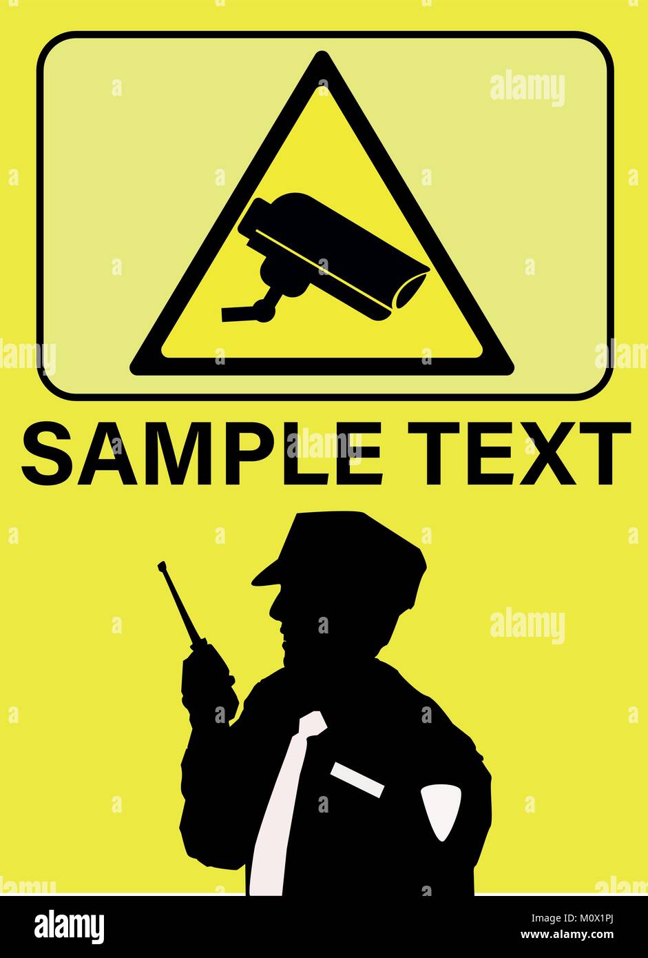 Design of a recording sign with space for text, surveillance camera ...