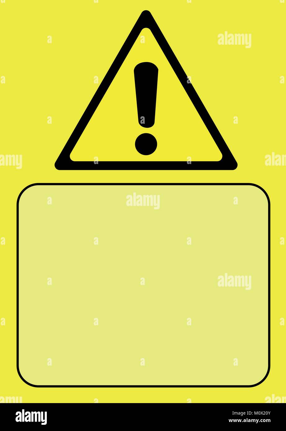 Warning sign with space for text. Caution indicator icon, yellow and ...
