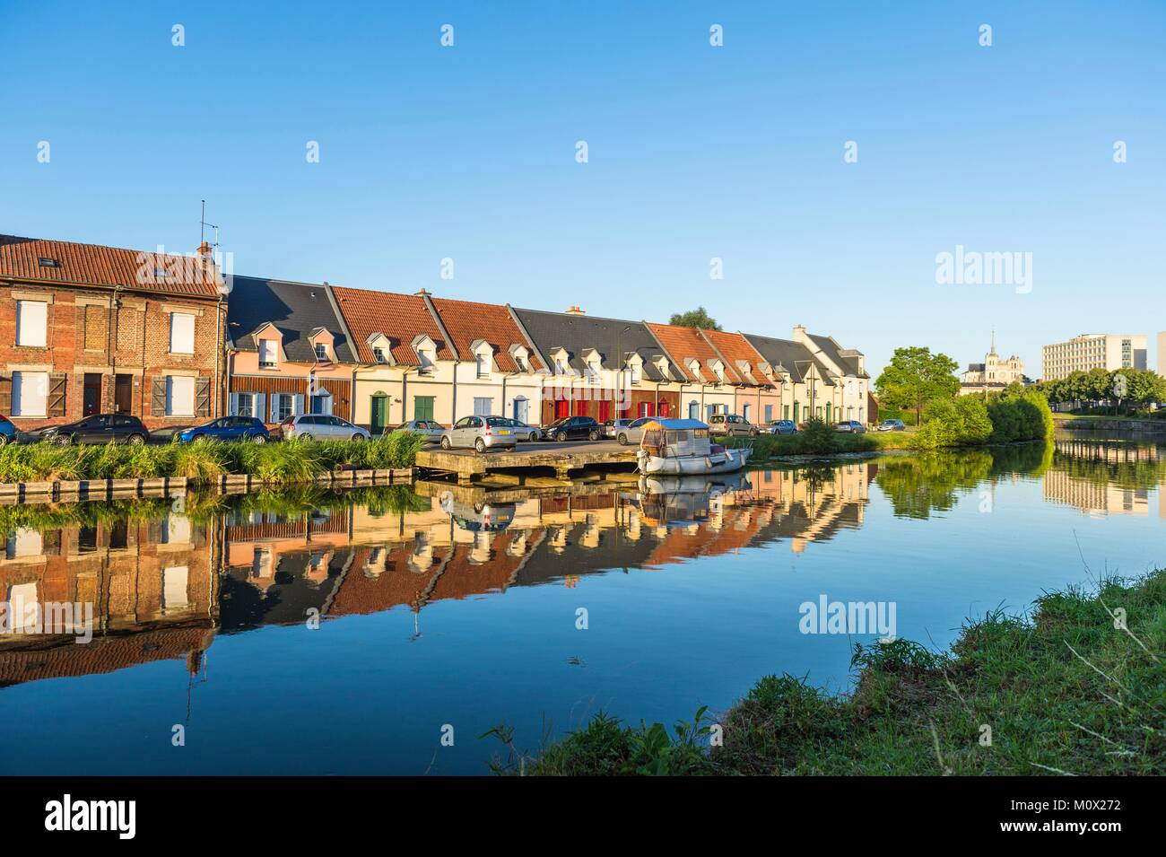 France,Somme,Amiens,the banks of the Somme river,Quai de la Somme Stock ...