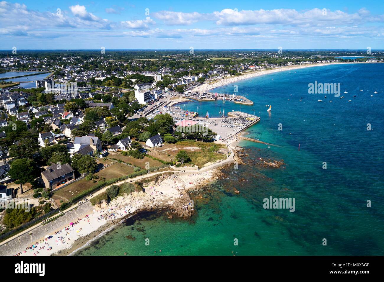 France,Morbihan,Carnac,beach of Legenes,Port en Dro (aerial view Stock ...