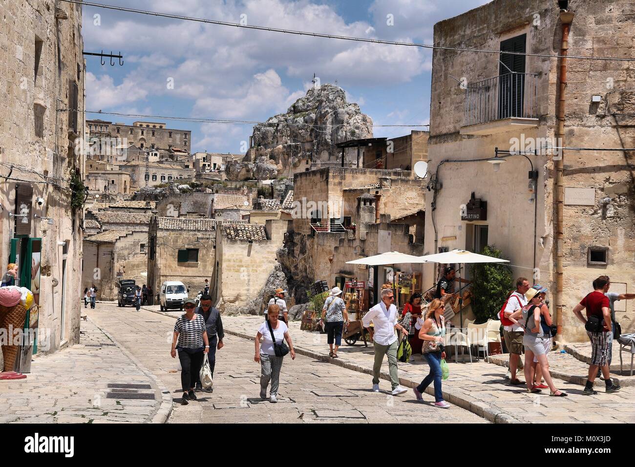 MATERA, ITALY - JUNE 4, 2017: People visit Sassi districts in Matera ...