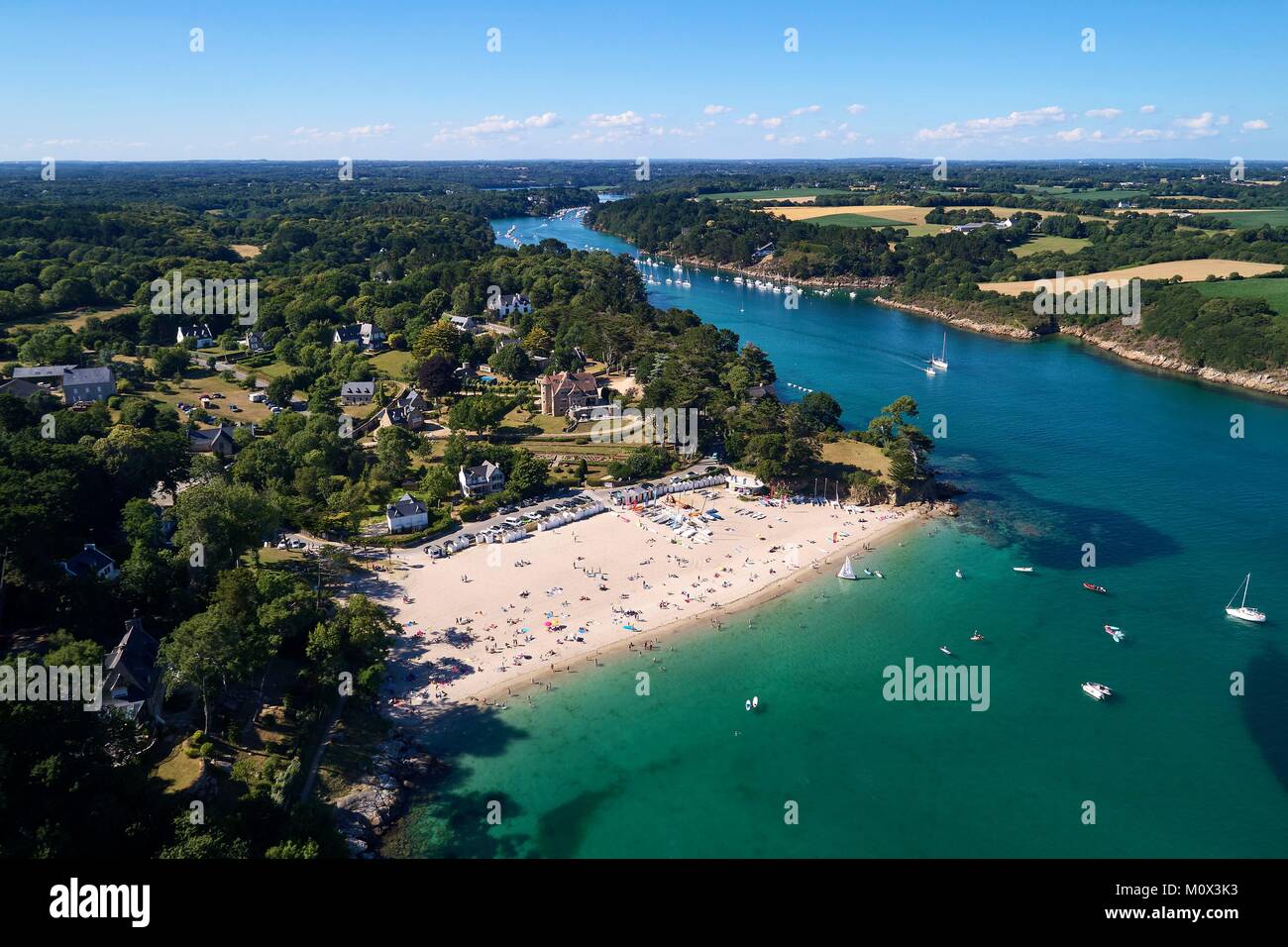 France,Finistere,Nevez,the Aven river,Port Manech,the beach of Port ...