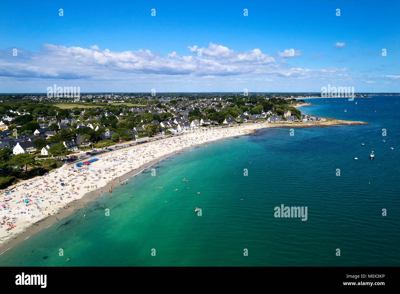 France,Morbihan,Carnac,beach of Ty Bihan (aerial view Stock Photo - Alamy