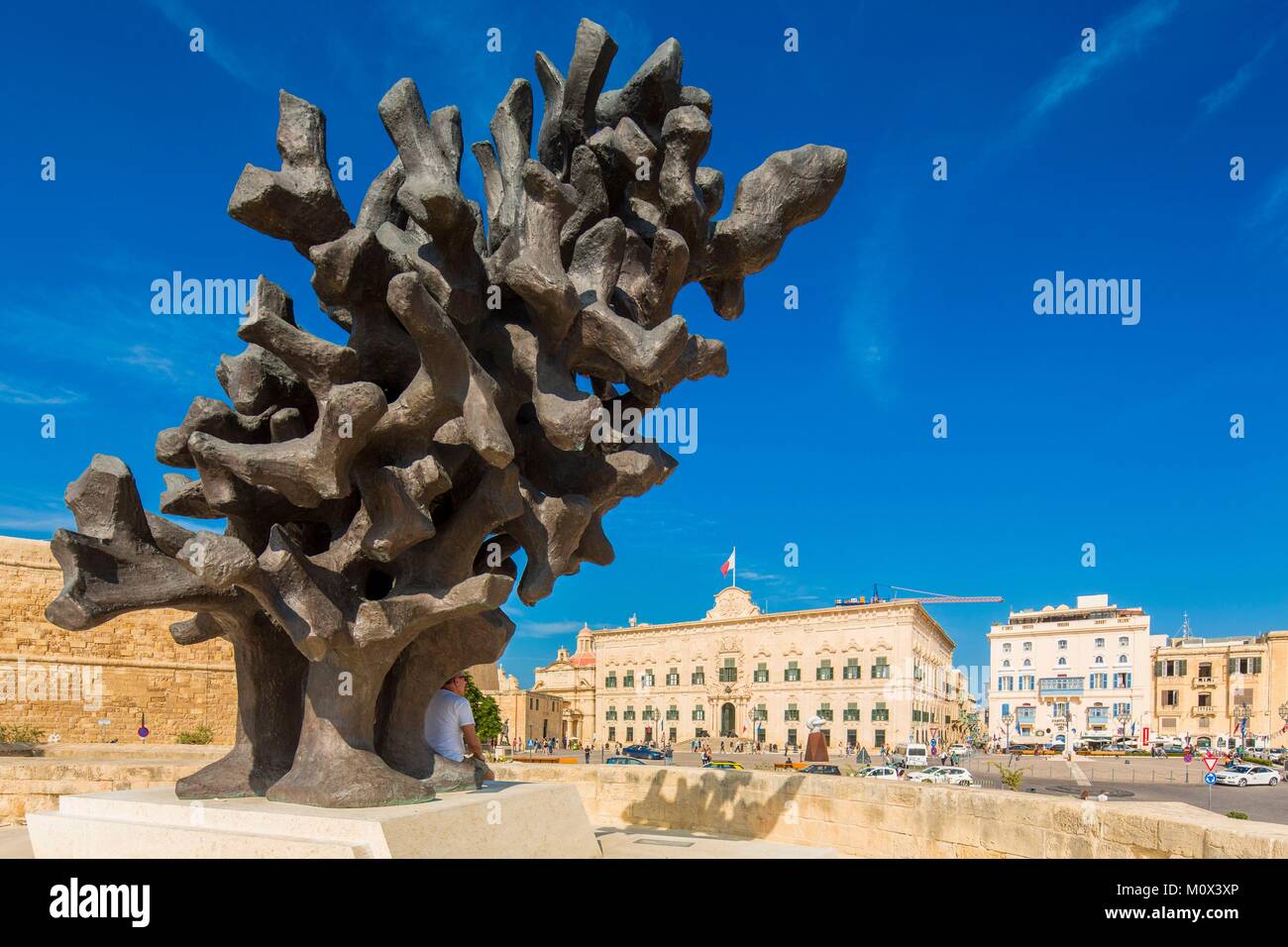 Malta,Valletta,listed as World Heritage by UNESCO,hostel of Castile ...