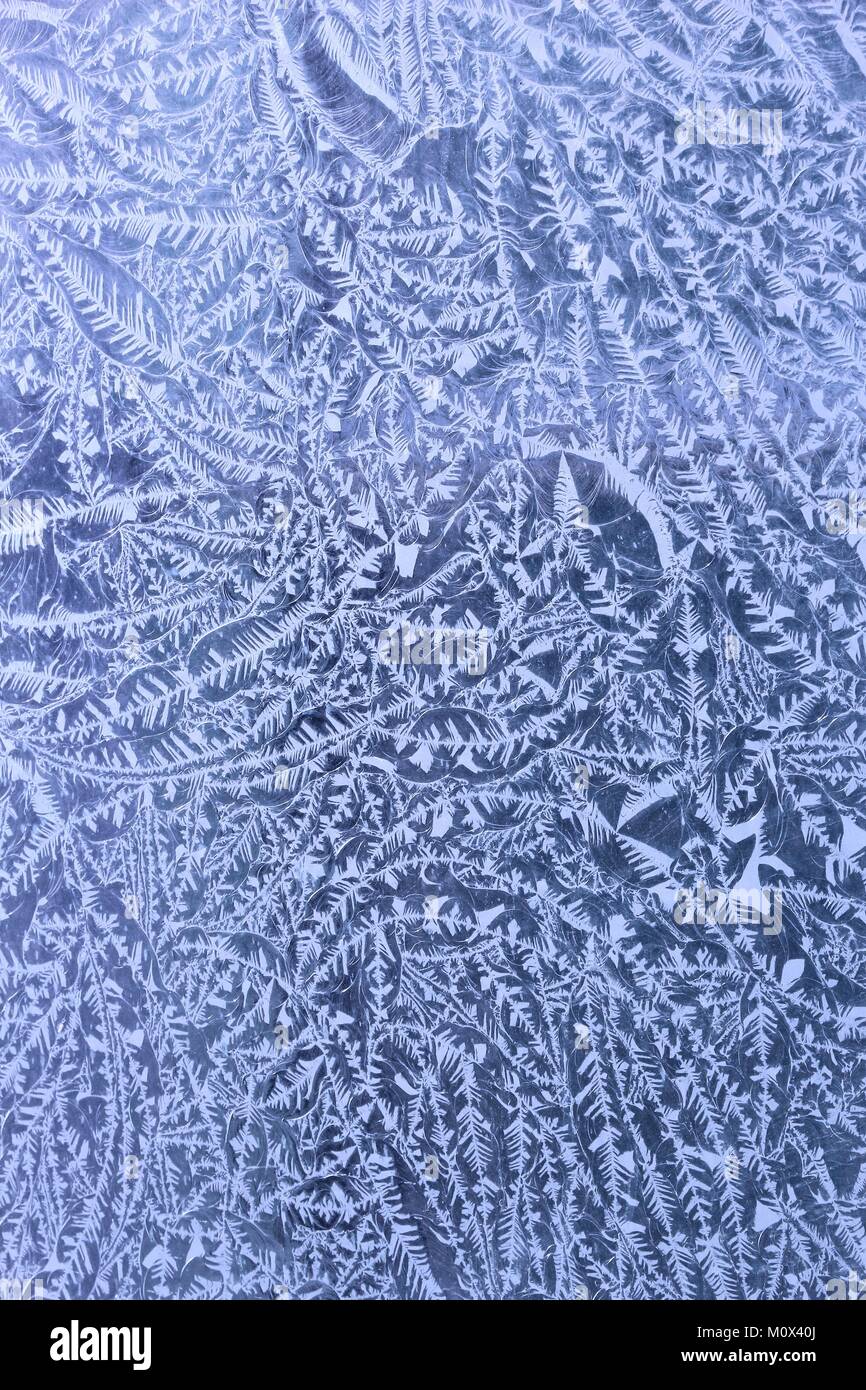 Frosted glass patterns - ice floral texture background Stock Photo - Alamy