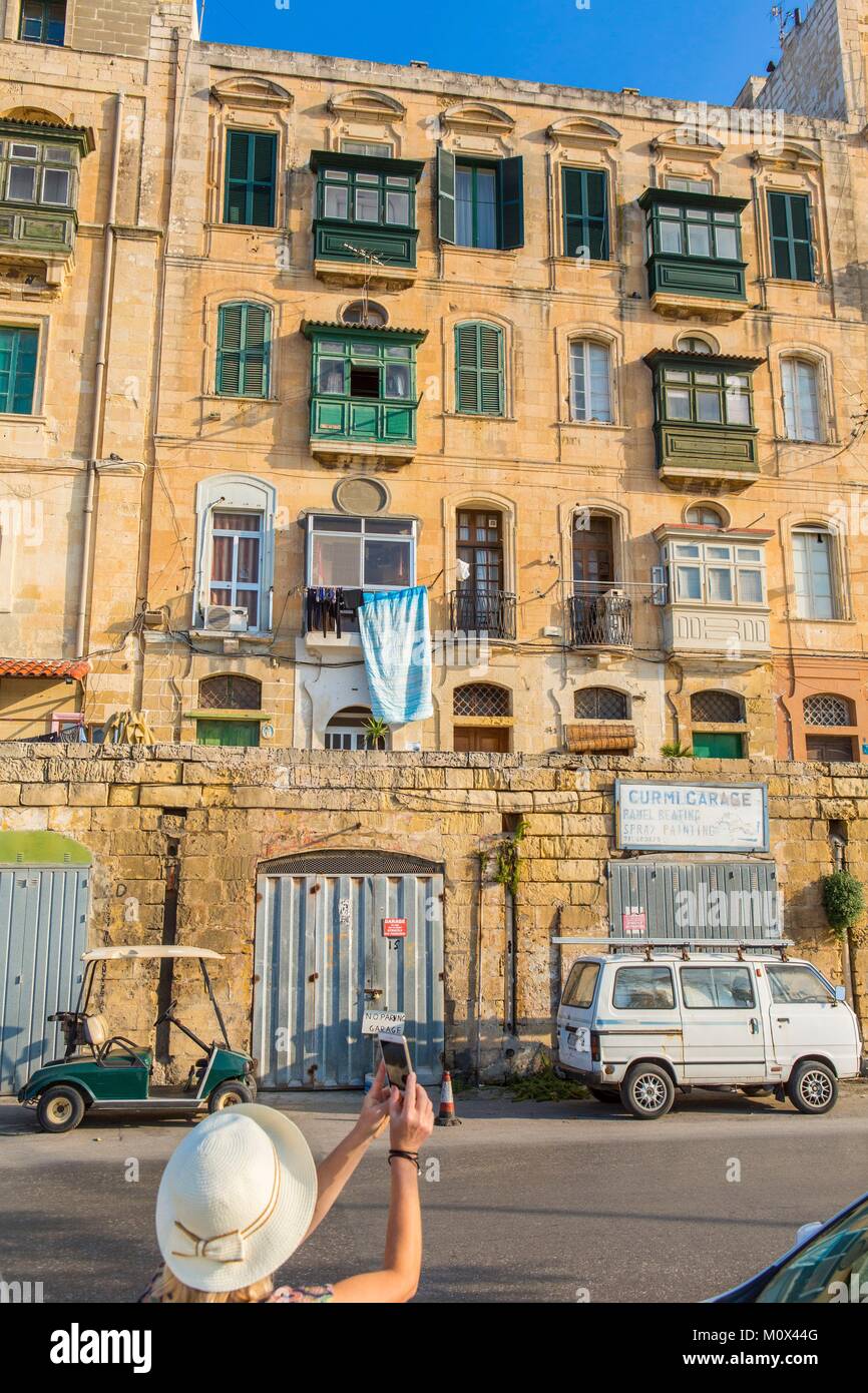 Malta,Valletta,listed as World Heritage by UNESCO,Marsamxett Street ...