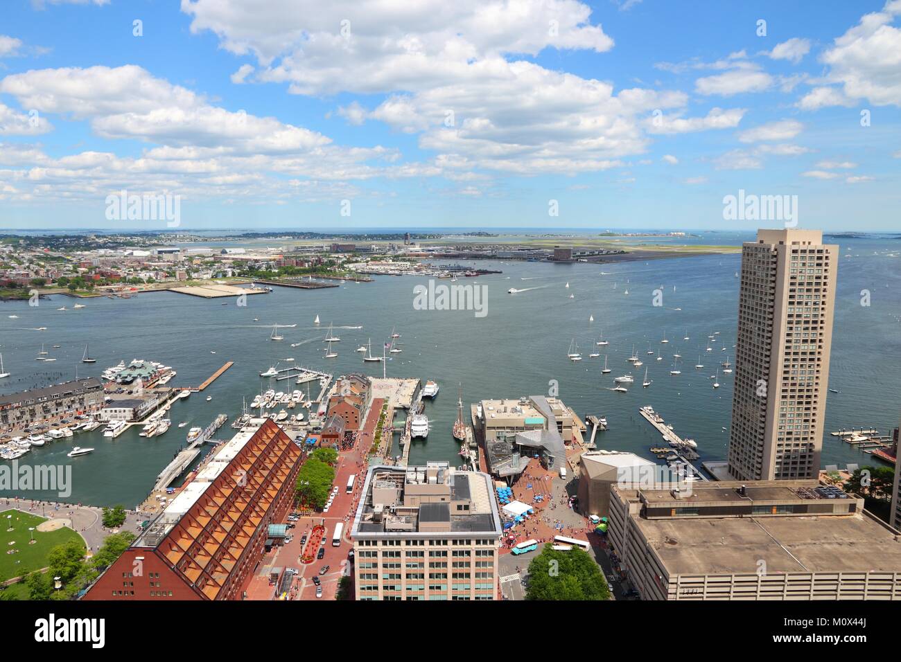 Boston, Massachusetts in the United States. City skyline aerial view ...