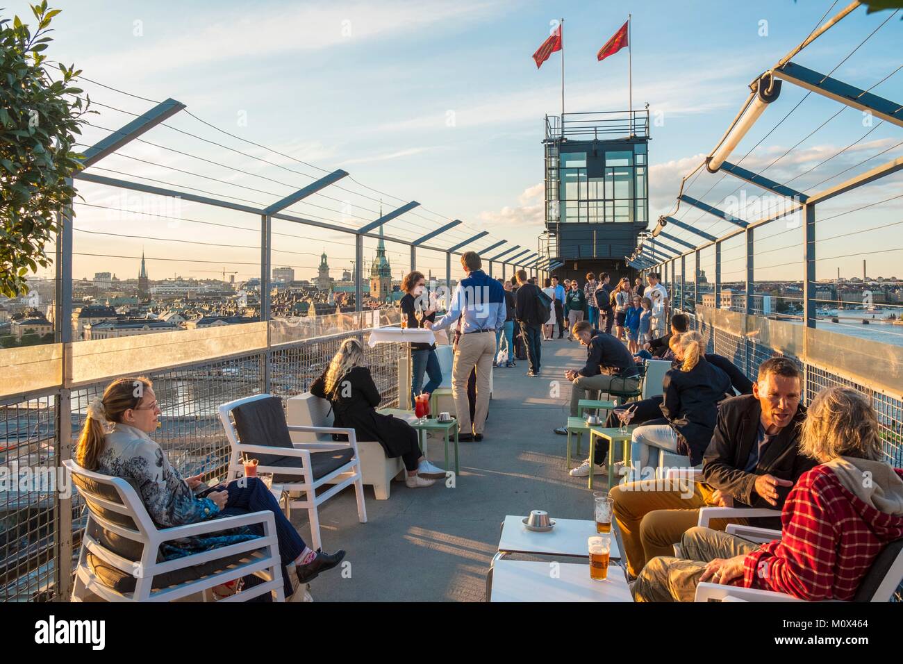 Sweden,Stockholm,Sodermalm district,the Eriks Gondolen bar restaurant ...