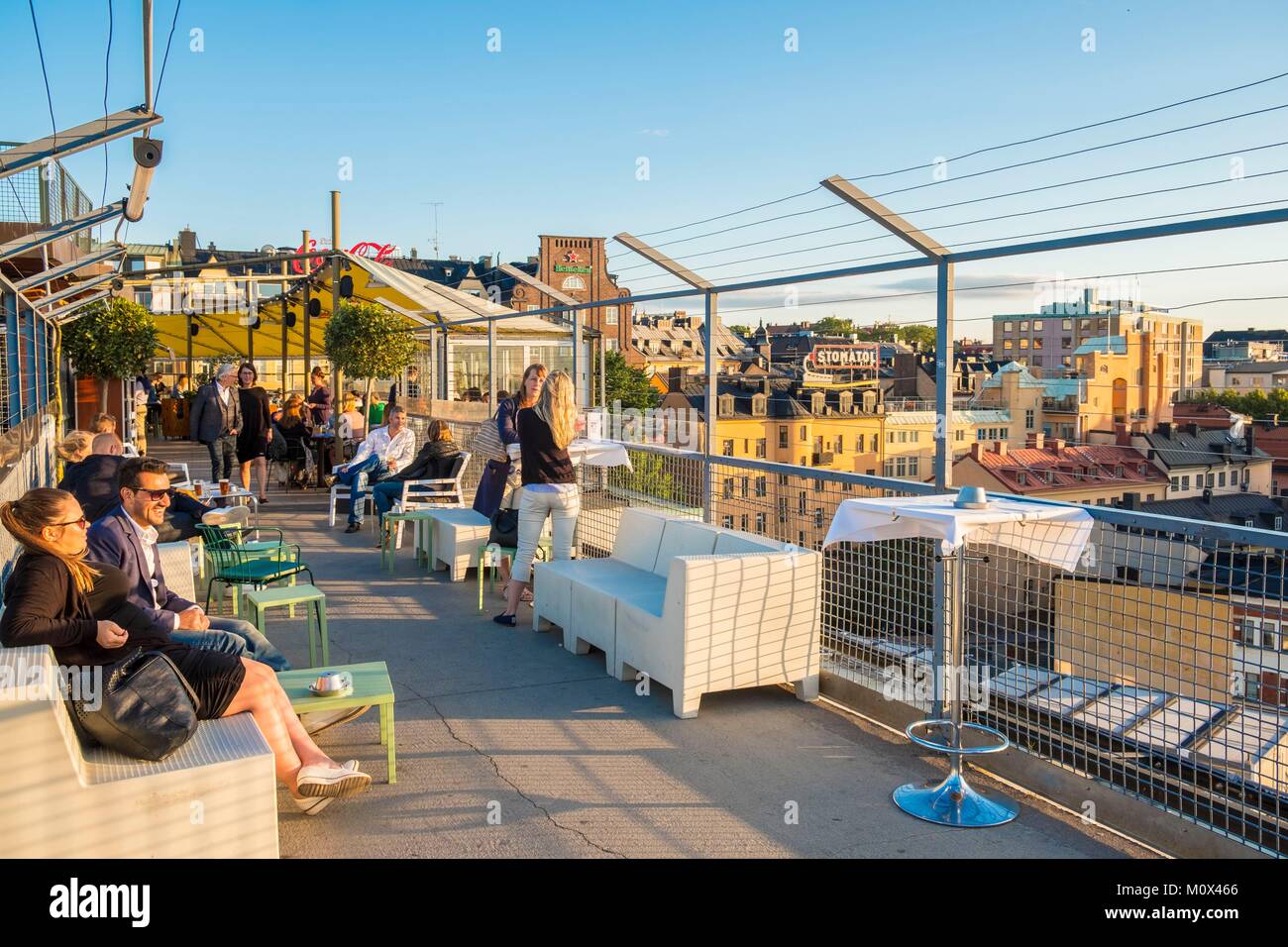 Sweden,Stockholm,Sodermalm district,the Eriks Gondolen bar restaurant ...