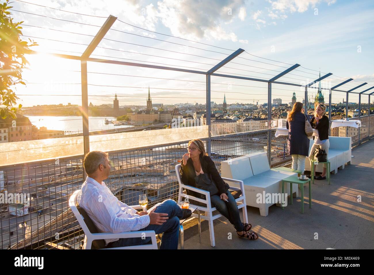 Sweden,Stockholm,Sodermalm district,the Eriks Gondolen bar restaurant ...