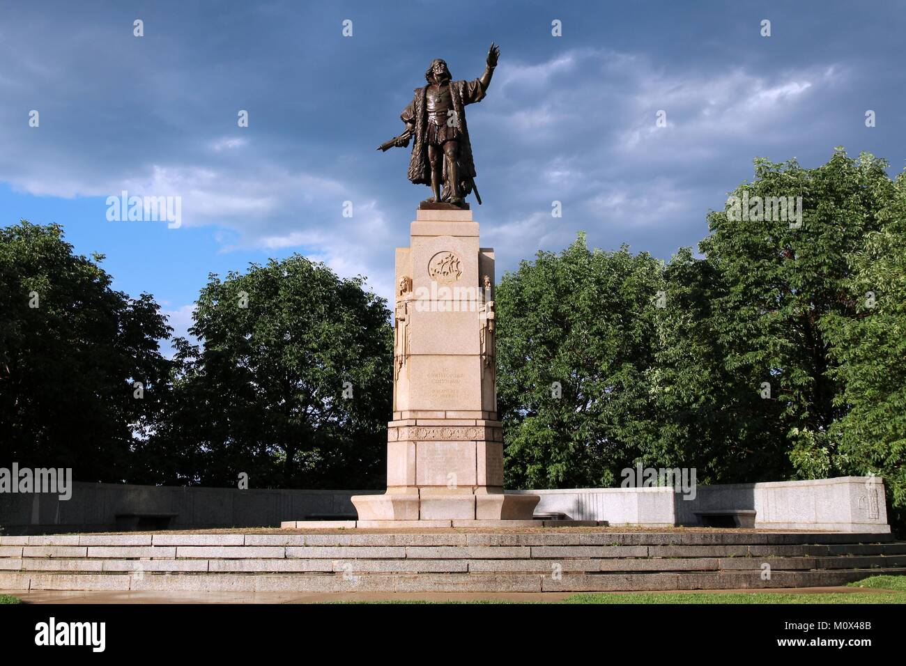 Chicago, Illinois in the United States. Christopher Columbus monument ...
