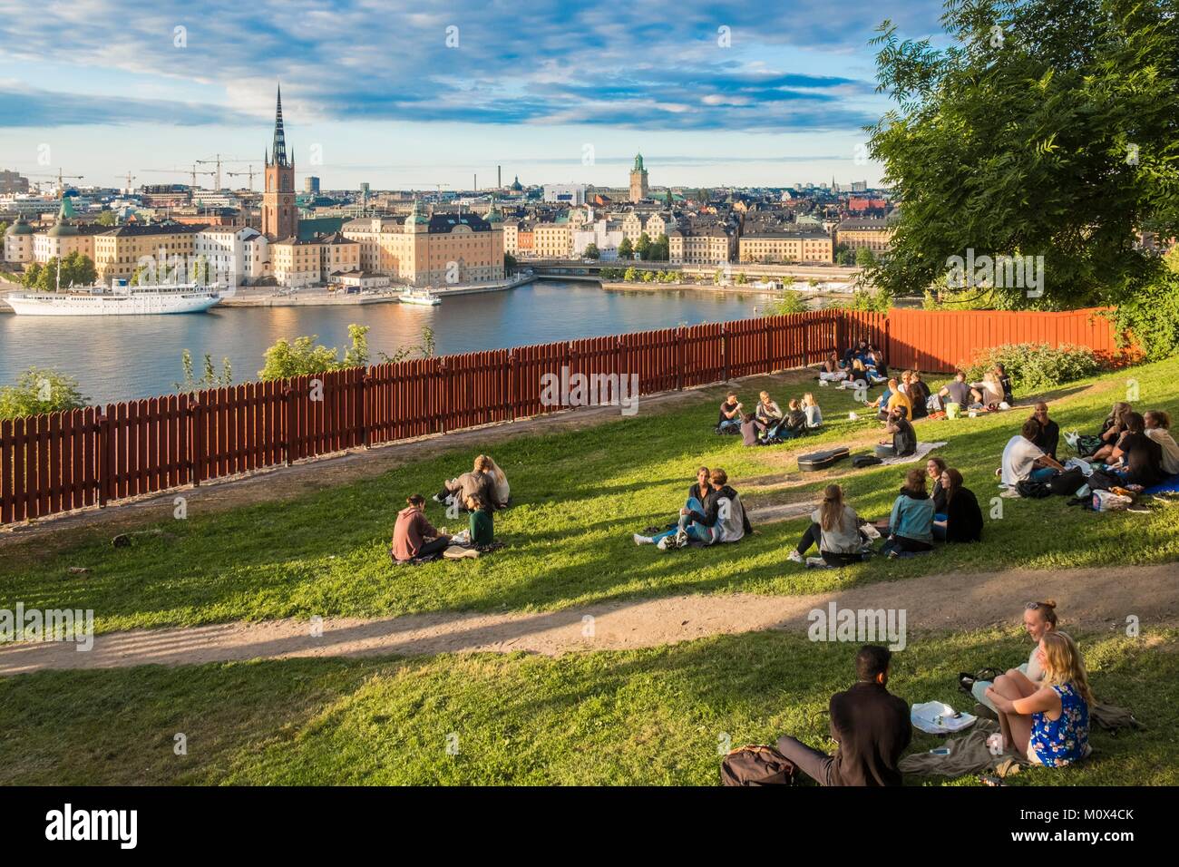 Sweden,Stockholm,island of Sodermalm,walk along the panoramic terrace ...