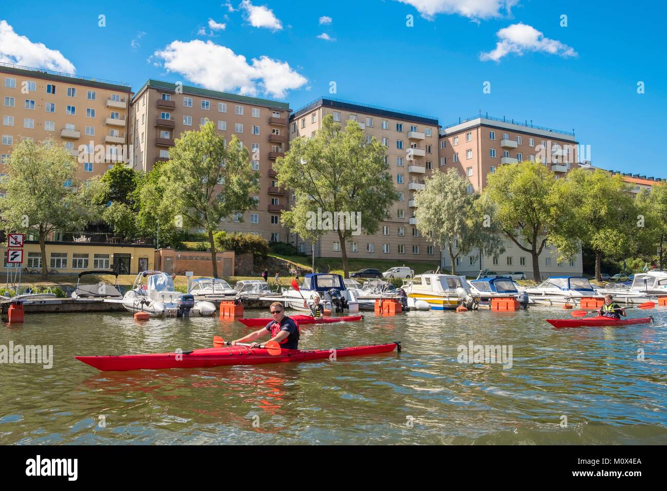 Sweden,Stockholm,Kungsholmen,along the Karlbergssjon Canal Stock Photo ...