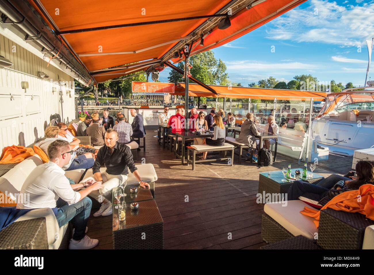 Sweden,Stockholm,Ostermalm district,Strandvagen wharf,Strandbyggan ...