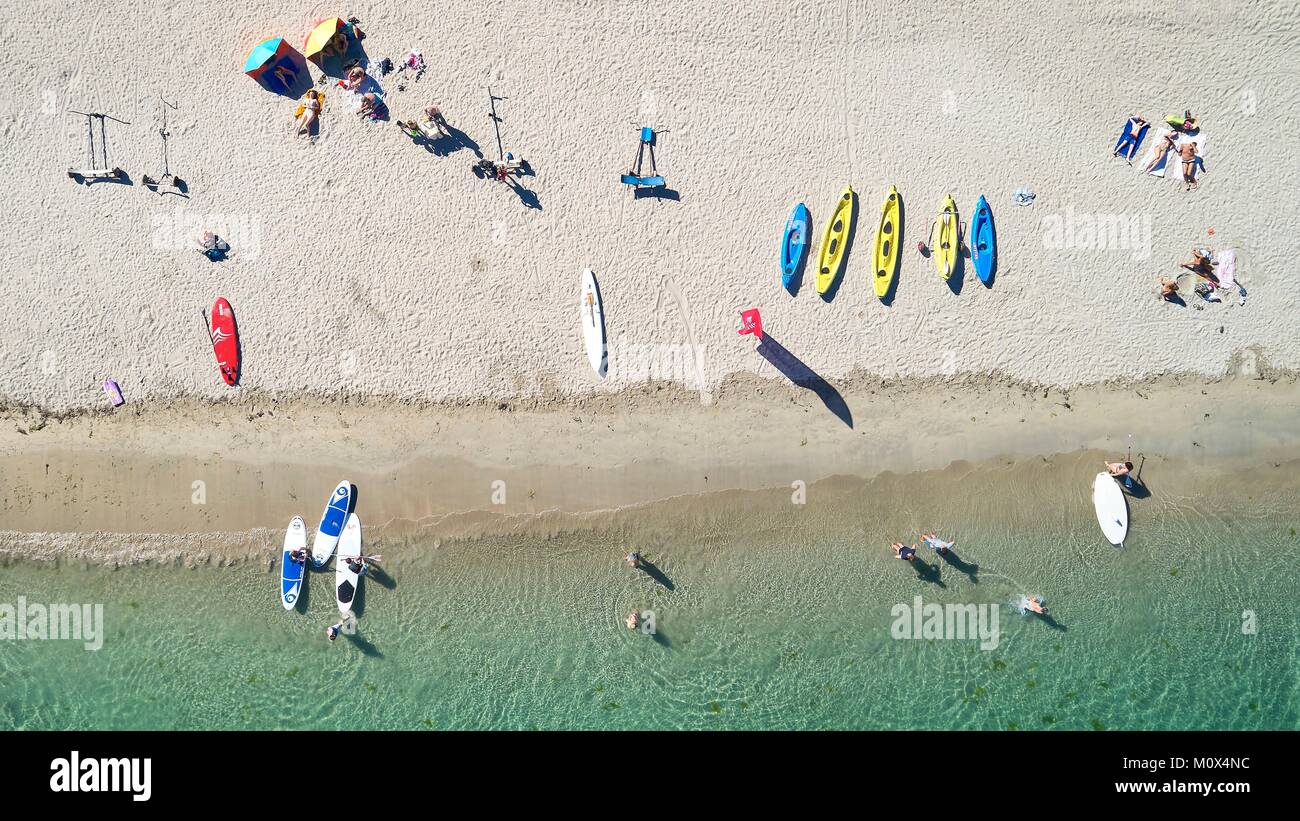 France,Finistere,Nevez,Port Manech,the beach of Port Manech (aerial ...