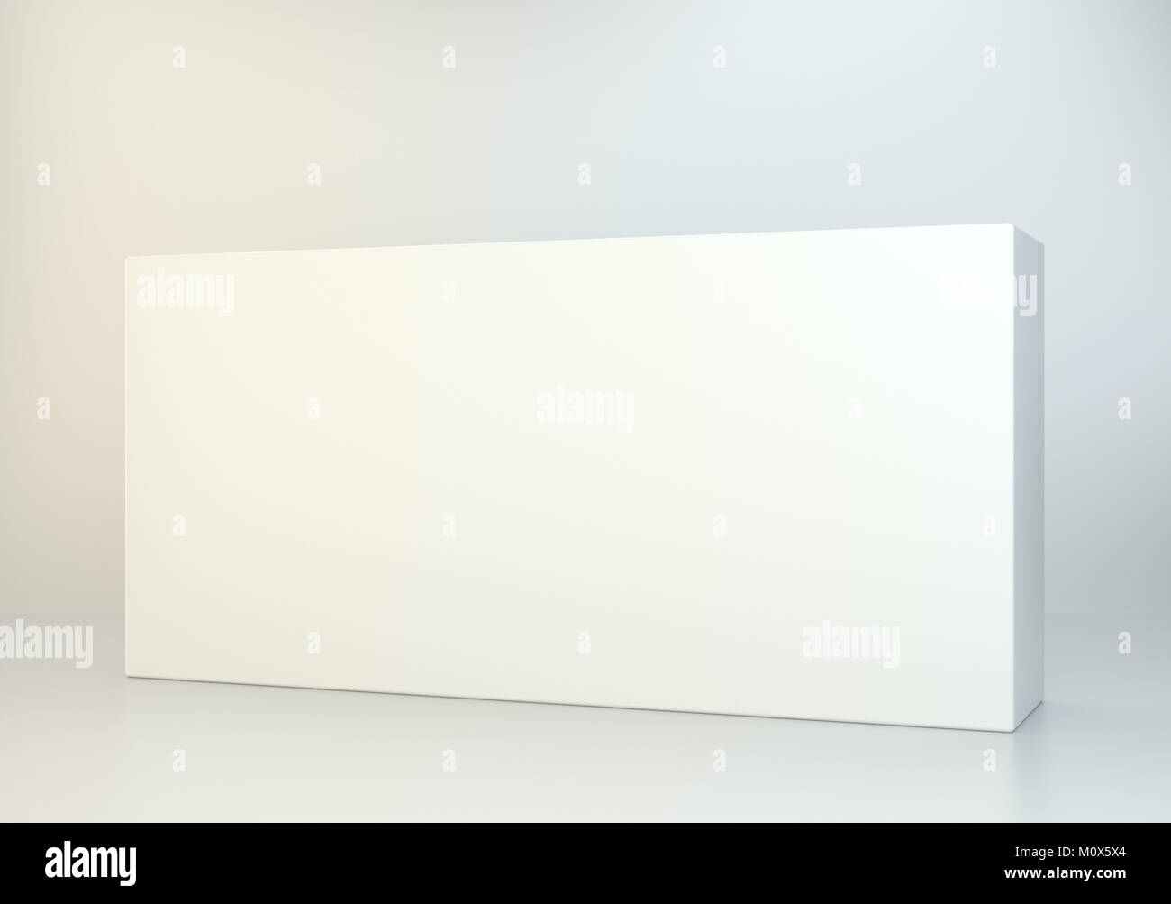 White tall rectangle blank box on studio background. 3D Illustration ...