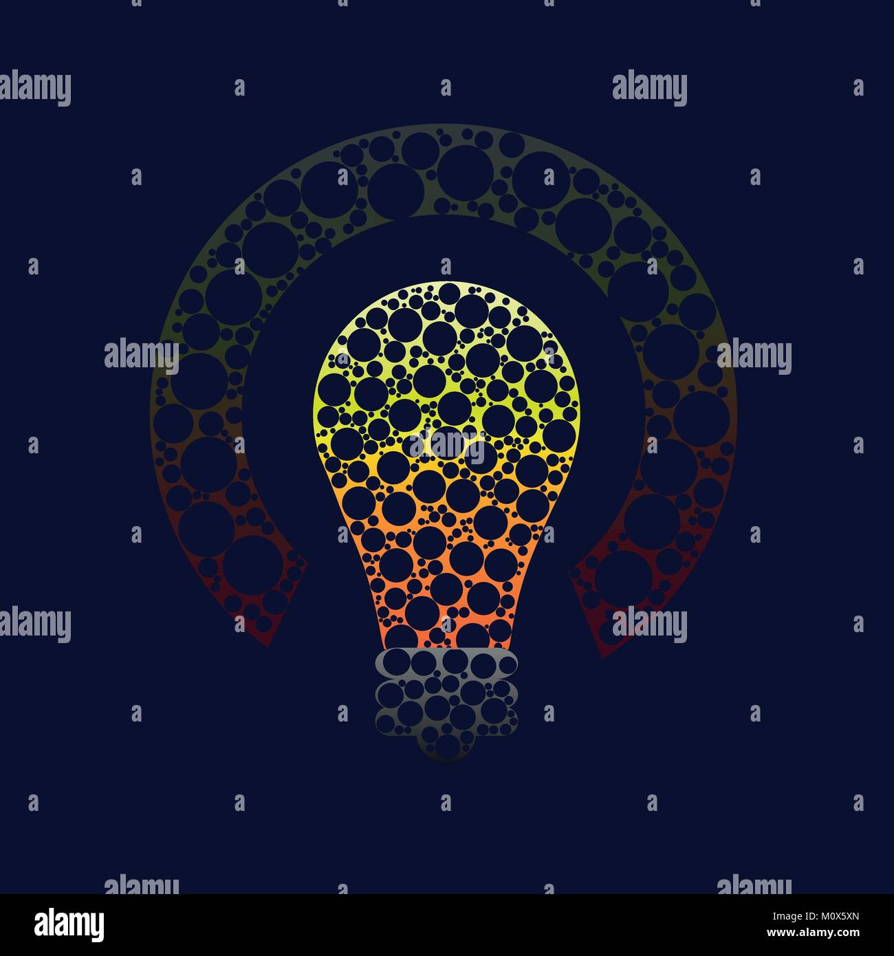 Light Bulb Shape as Inspiration Concept. Vector Illustration Flat Style ...