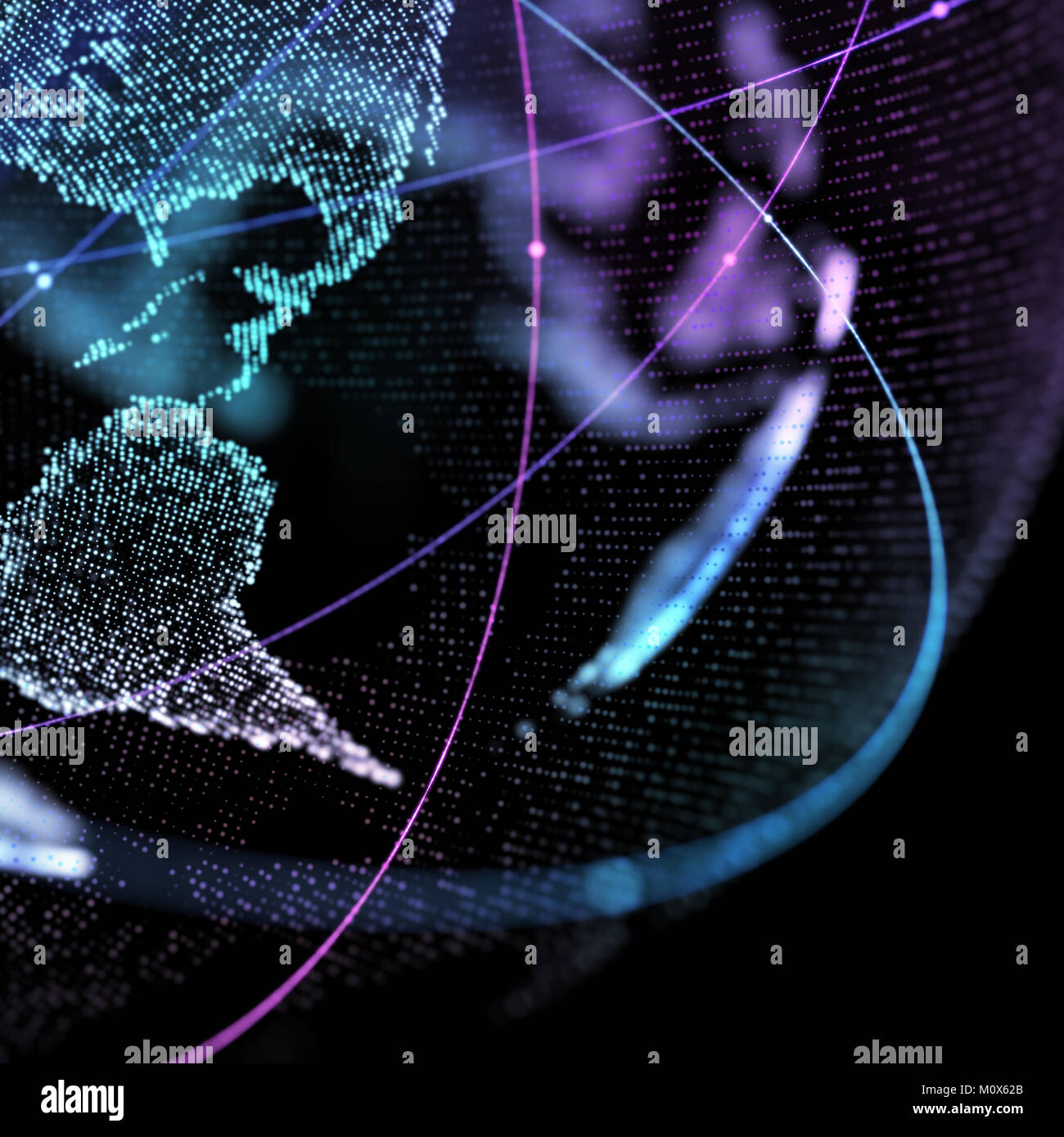 3d illustration of detailed virtual planet Earth. Technological digital ...