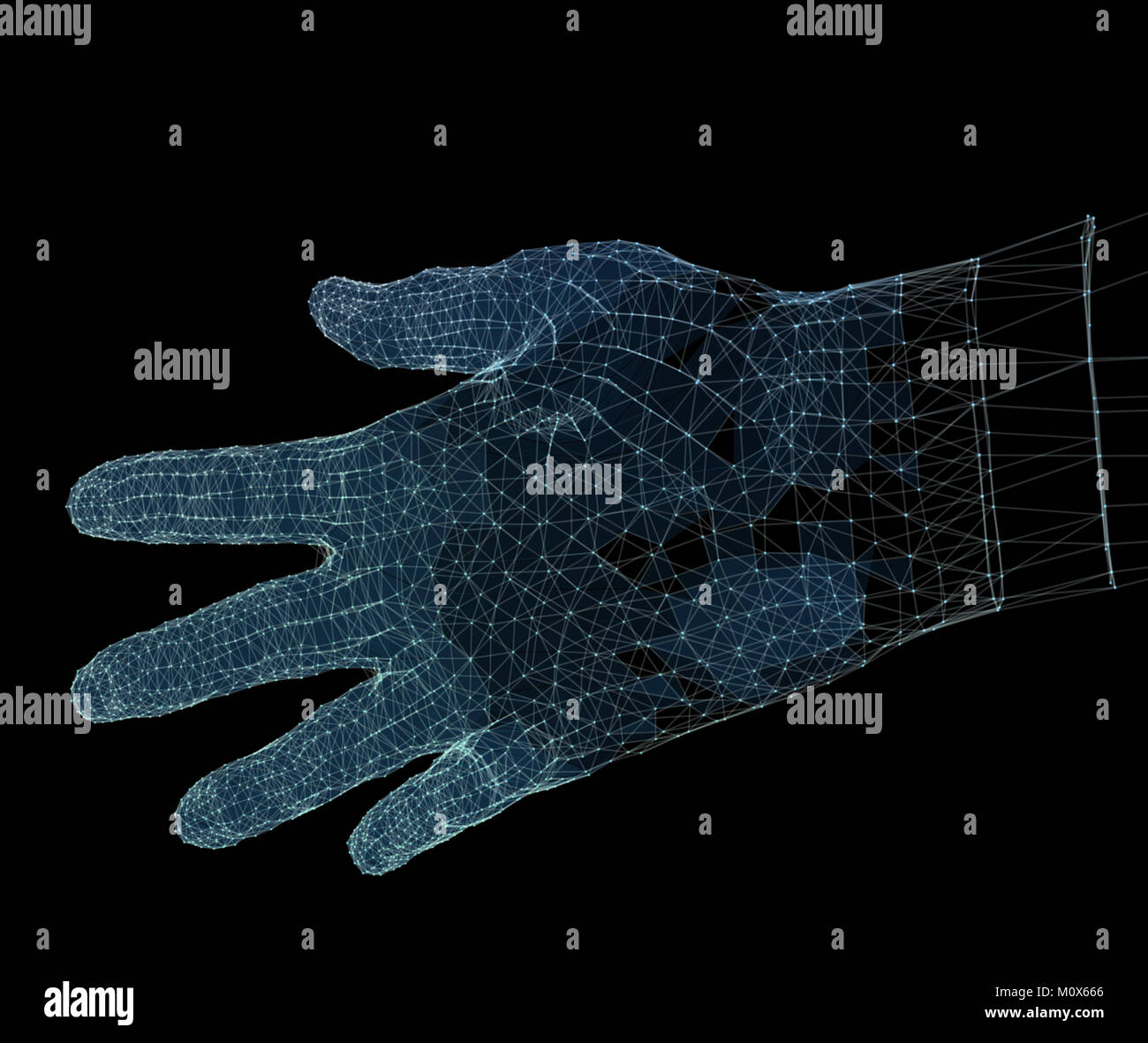 Hands network connections, sense of technology 3d illustration Stock ...