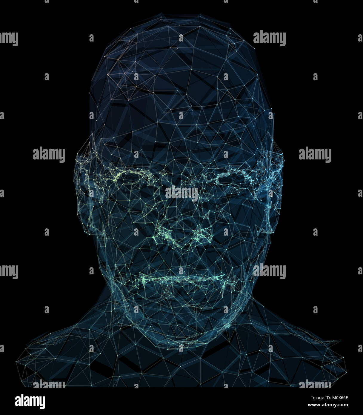 Human head network line abstract background. 3d illustration Stock ...