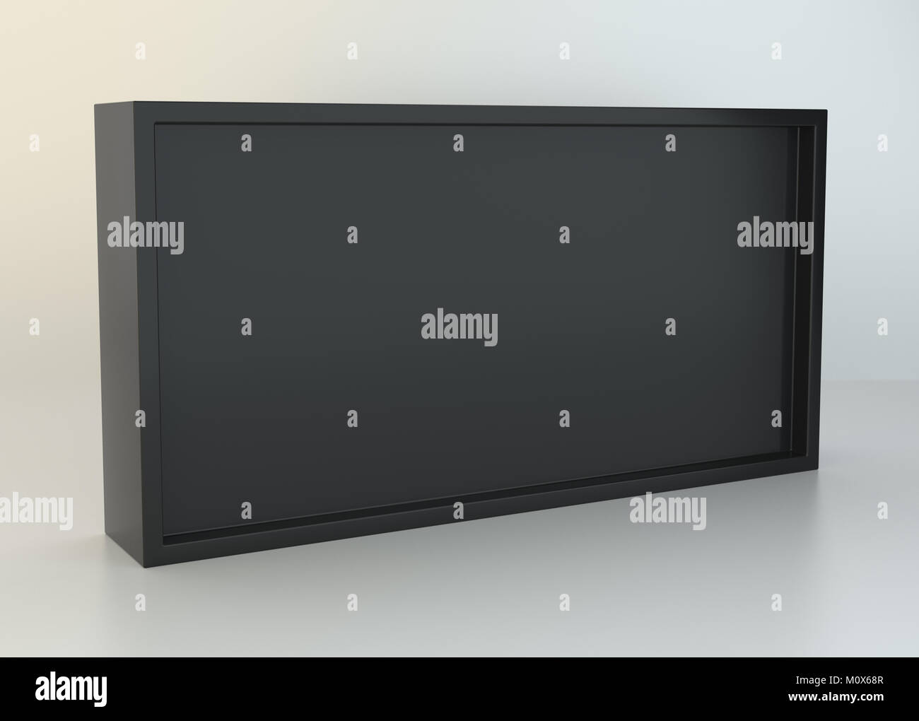 Blank black box in white light studio. 3d rendering Stock Photo - Alamy