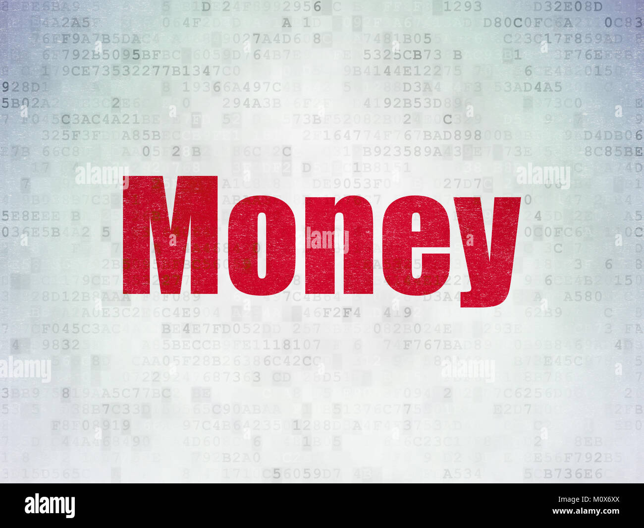 Banking concept: Painted red word Money on Digital Data Paper ...