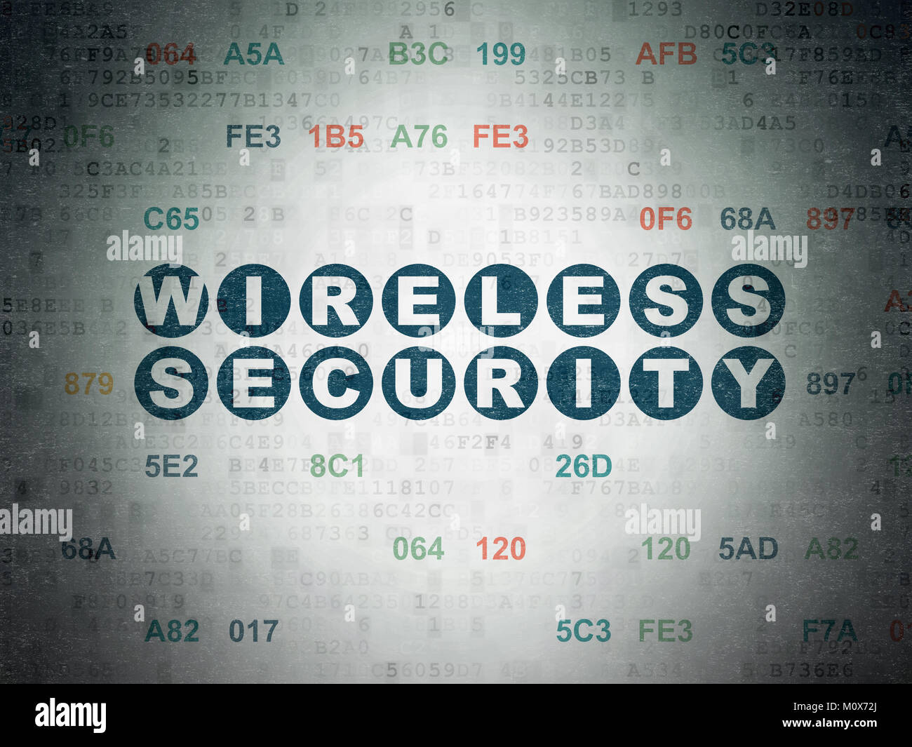 Safety concept: Painted blue text Wireless Security on Digital Data ...