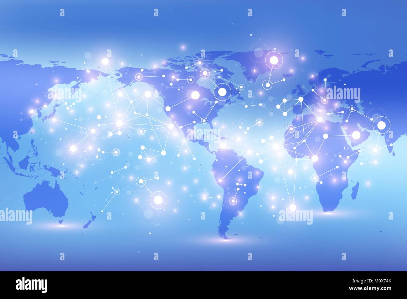 Political World Map with global technology networking concept. Digital ...