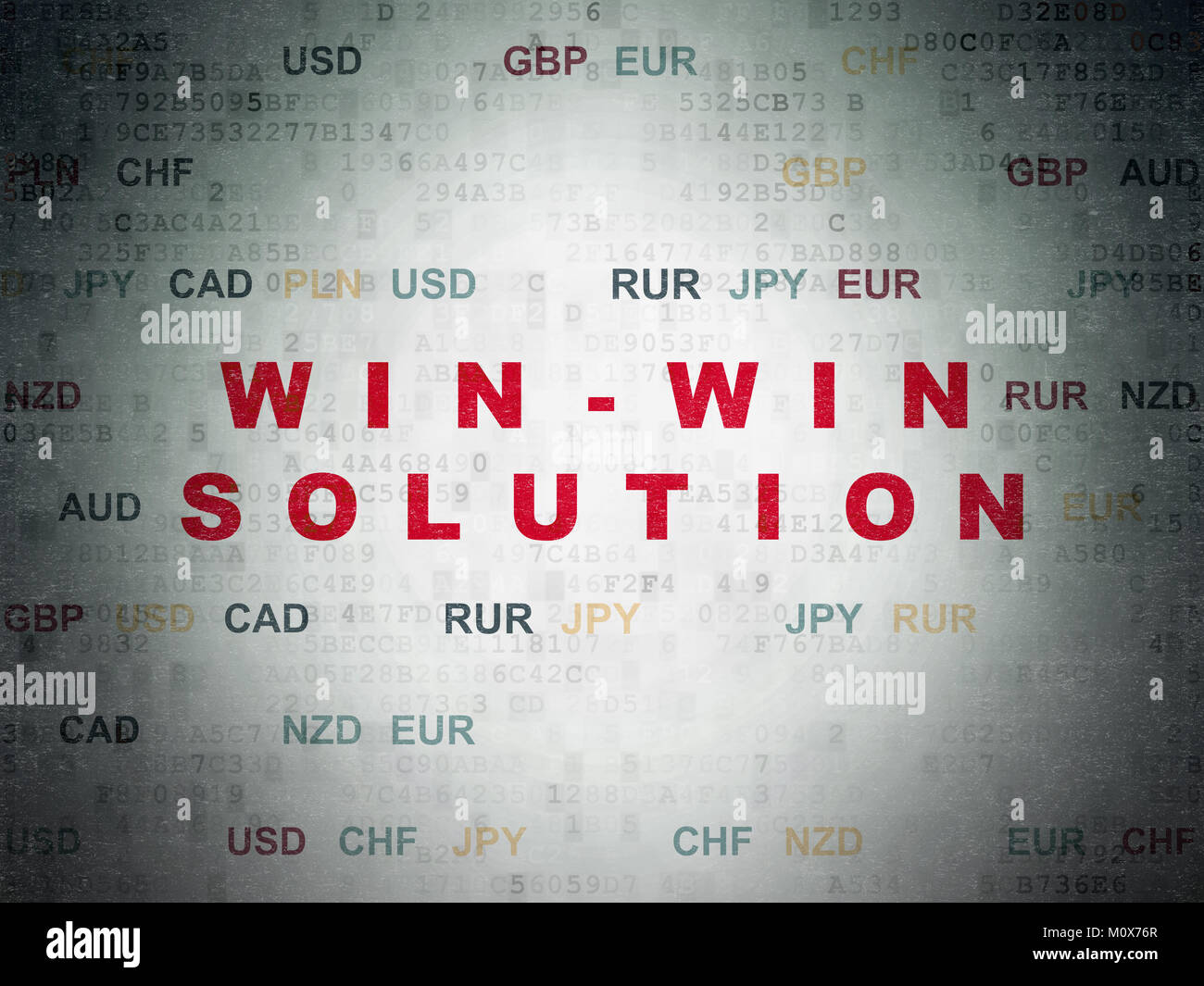 Finance concept: Painted red text Win-win Solution on Digital Data Paper background with ...