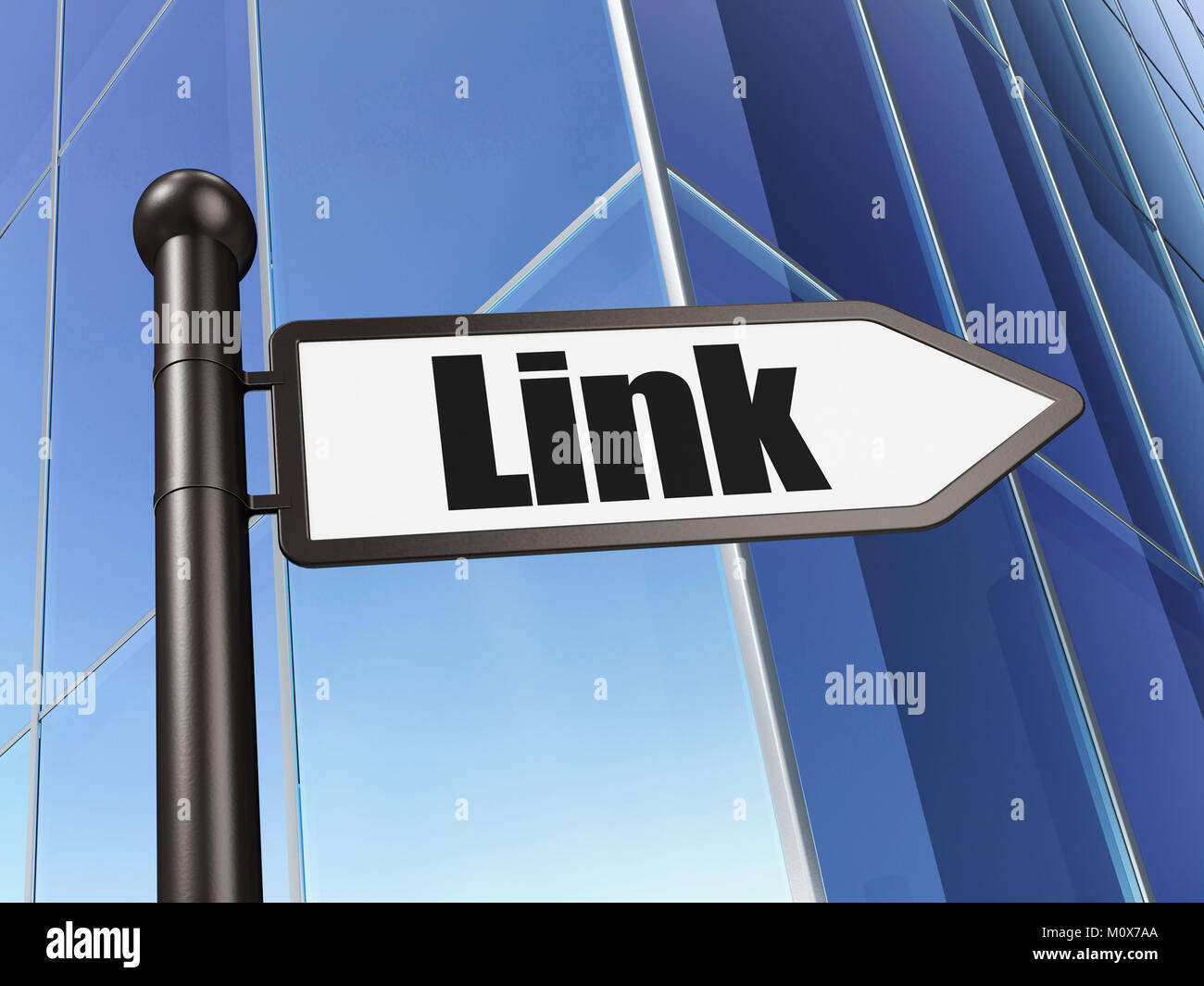 Web development concept: sign Link on Building background, 3D rendering ...