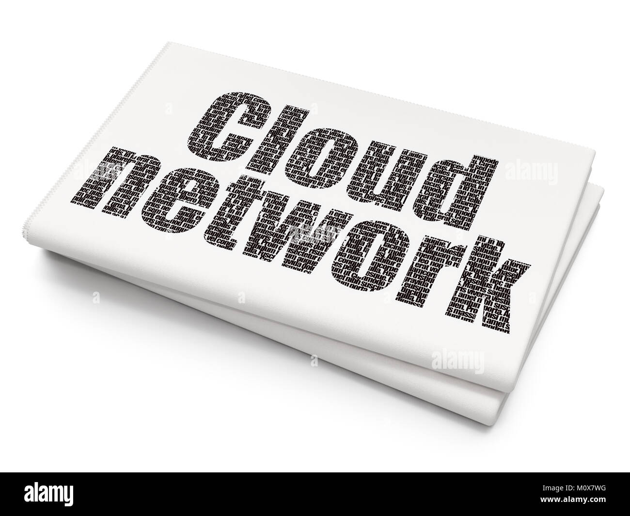 Cloud networking concept: Pixelated black text Cloud Network on Blank ...