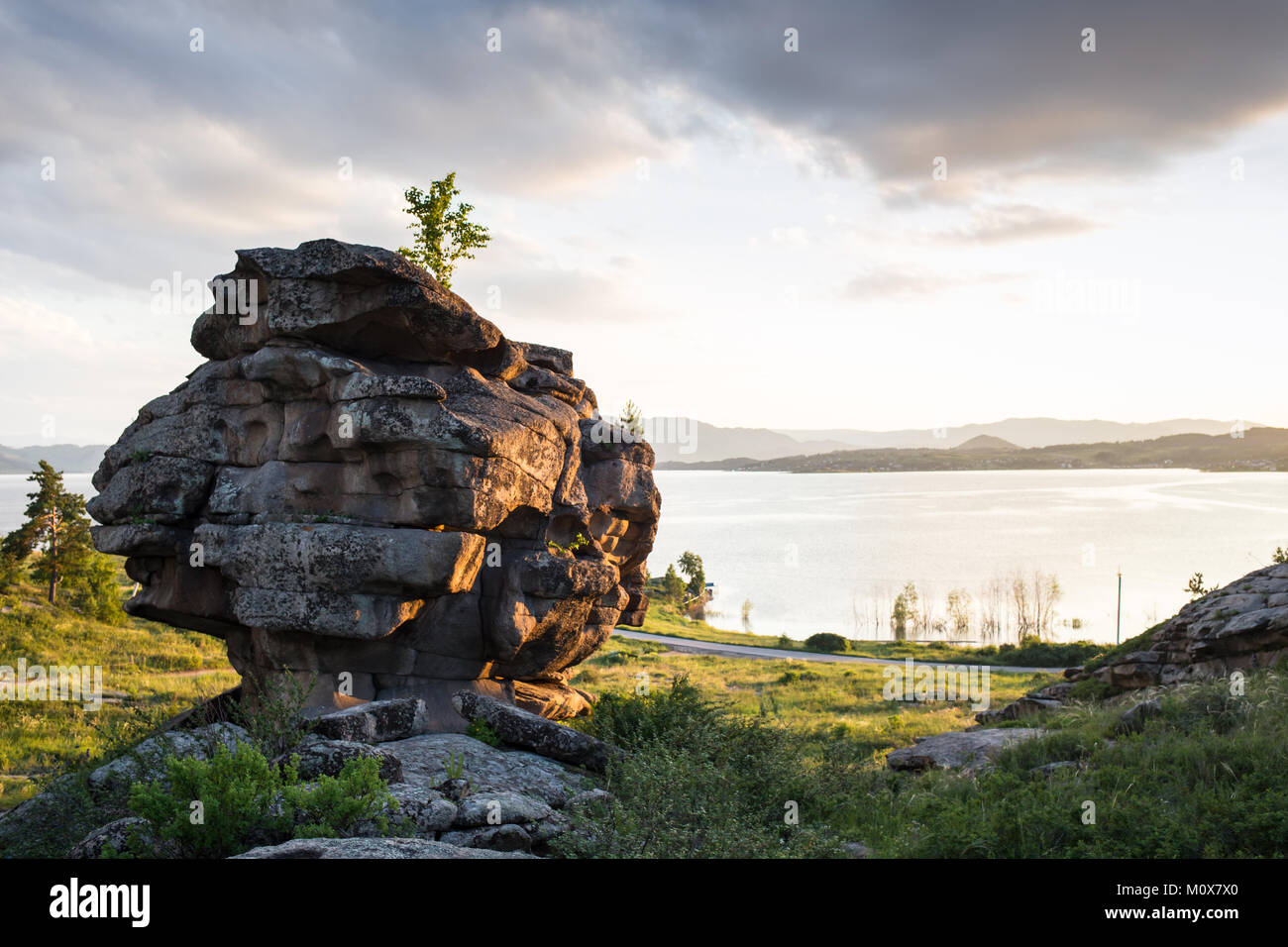 Dreamy sunset among the rocks Stock Photo - Alamy