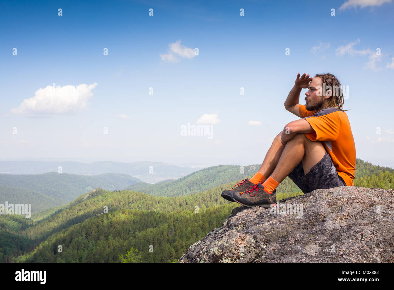Man on the top Stock Photo - Alamy