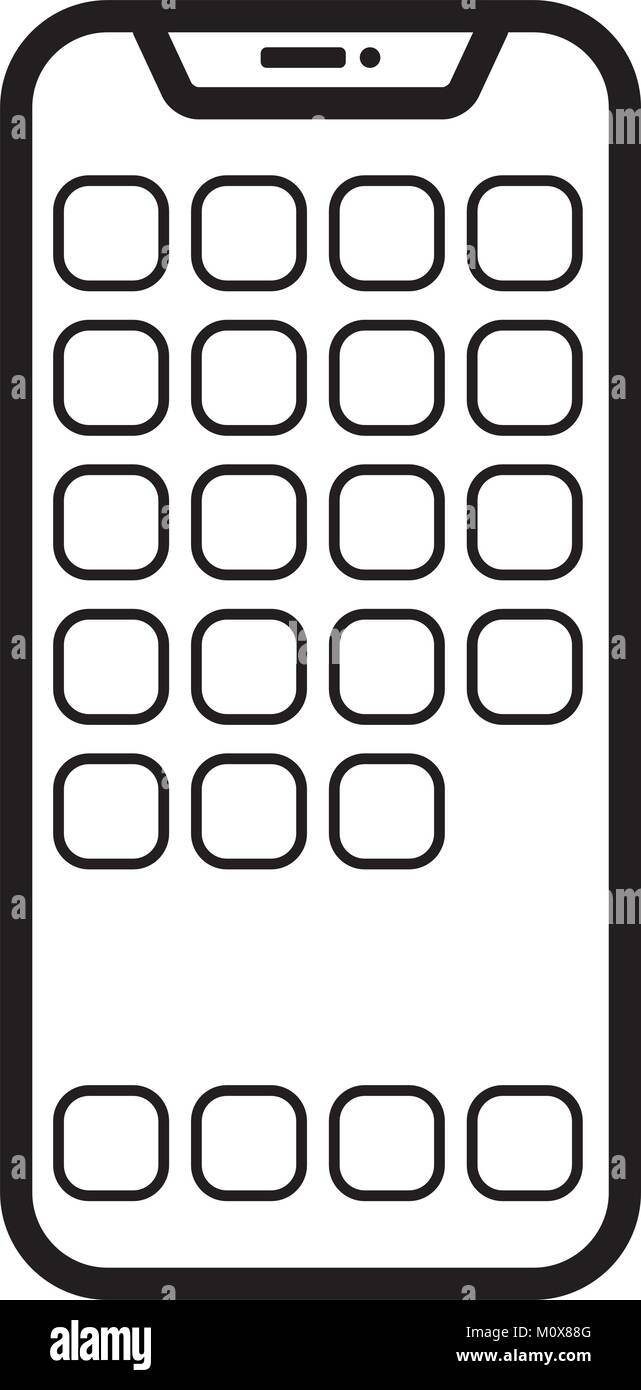 Modern smartphone linear vector illustration. Editable line Stock ...