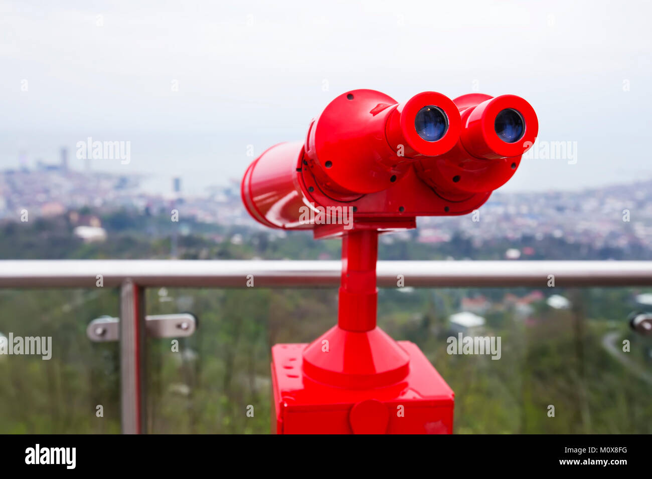 red binoculars for viewing Stock Photo - Alamy
