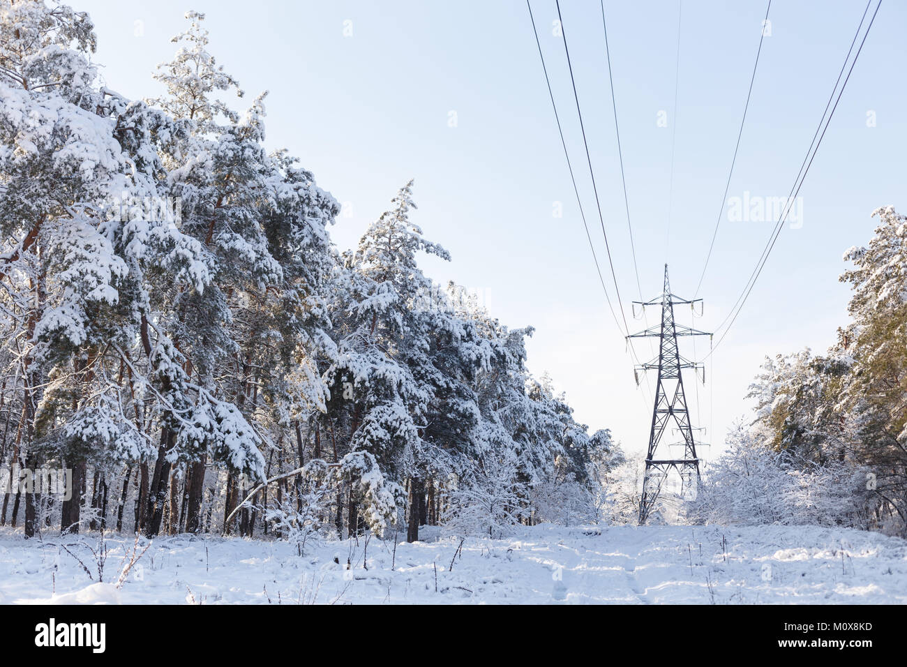 Powerlines winter hi-res stock photography and images - Alamy