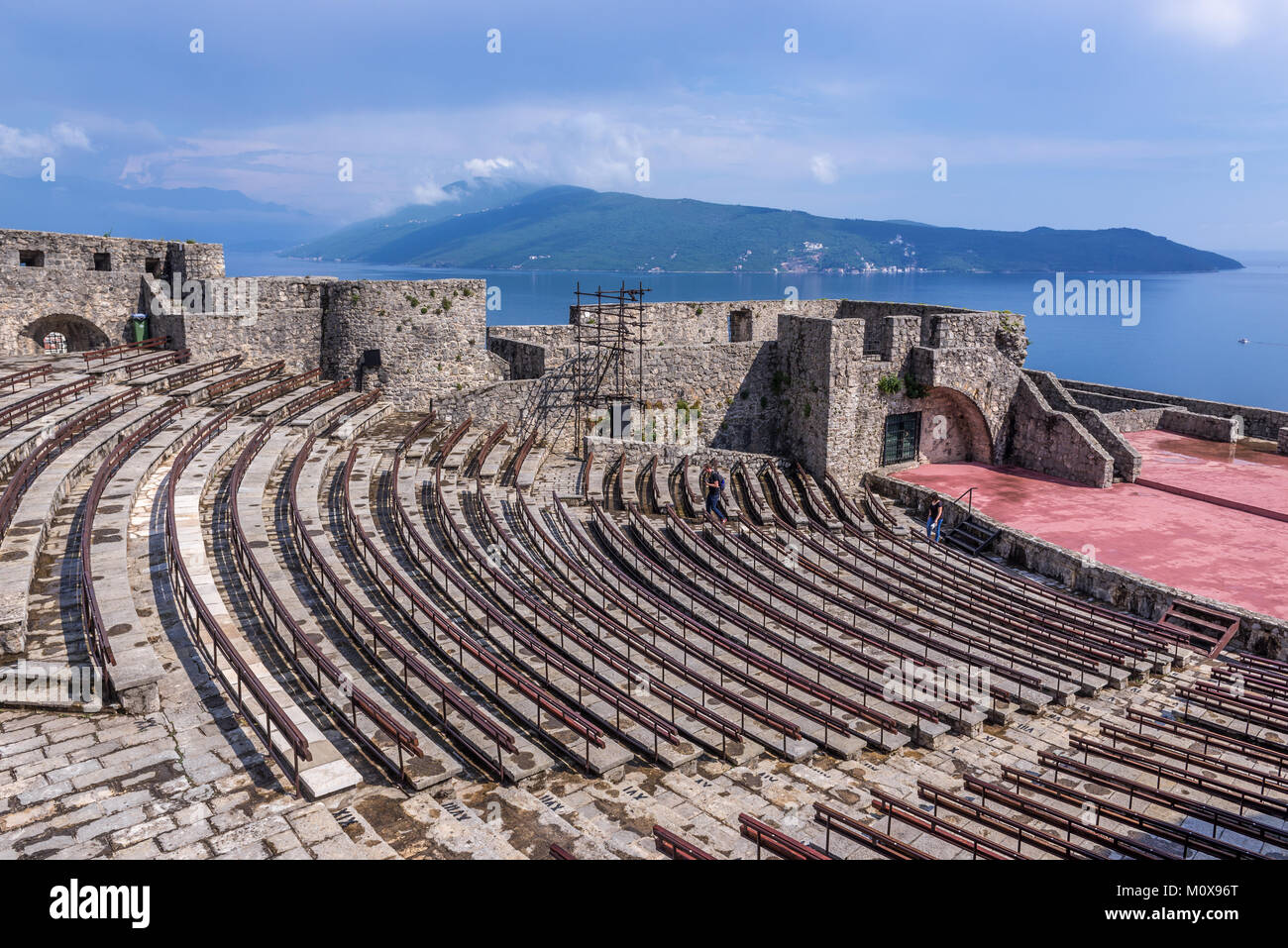 Amphitheater in Kanli kula (Bloody Tower) Fortress in Herceg Novi city ...
