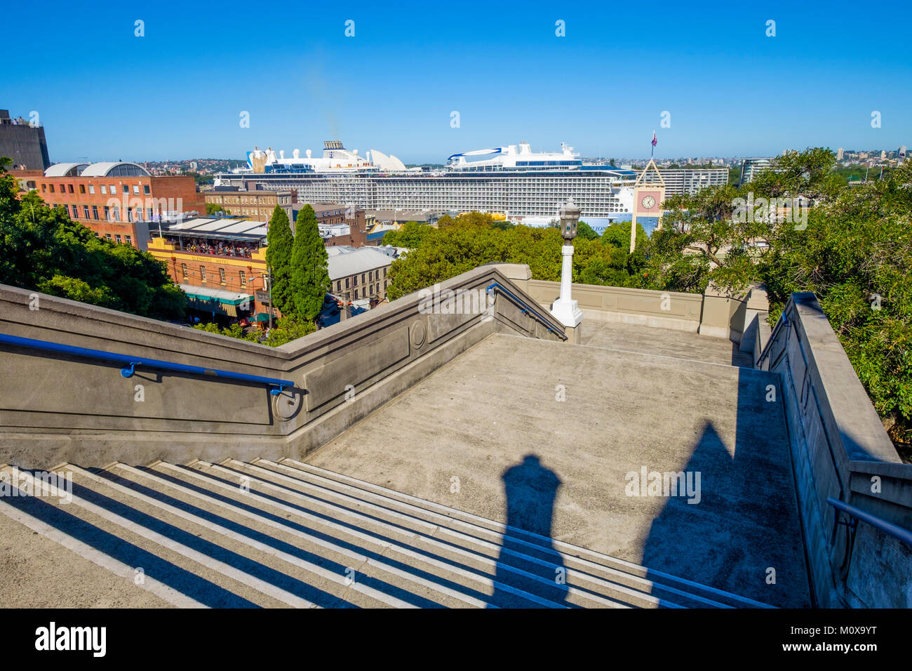The Rocks and large cruise ship parked at Overseas Passenger Terminal ...