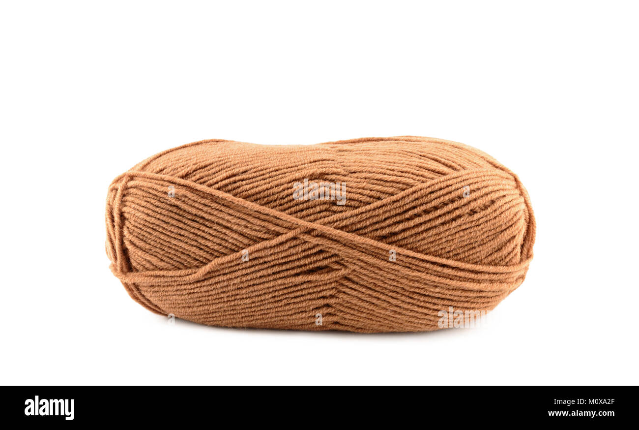 Broen yarn clew closeup isolated on the white background Stock Photo ...