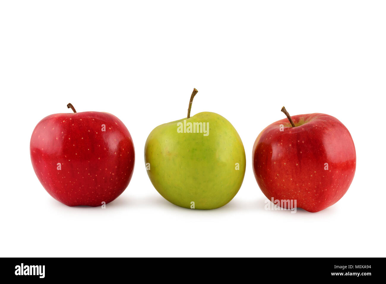 Three apples isolated on white background Stock Photo - Alamy