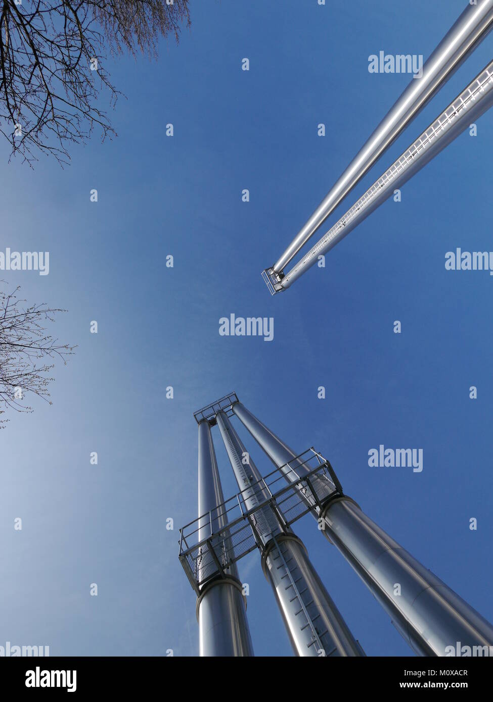 lot of grey steel pipes Stock Photo - Alamy