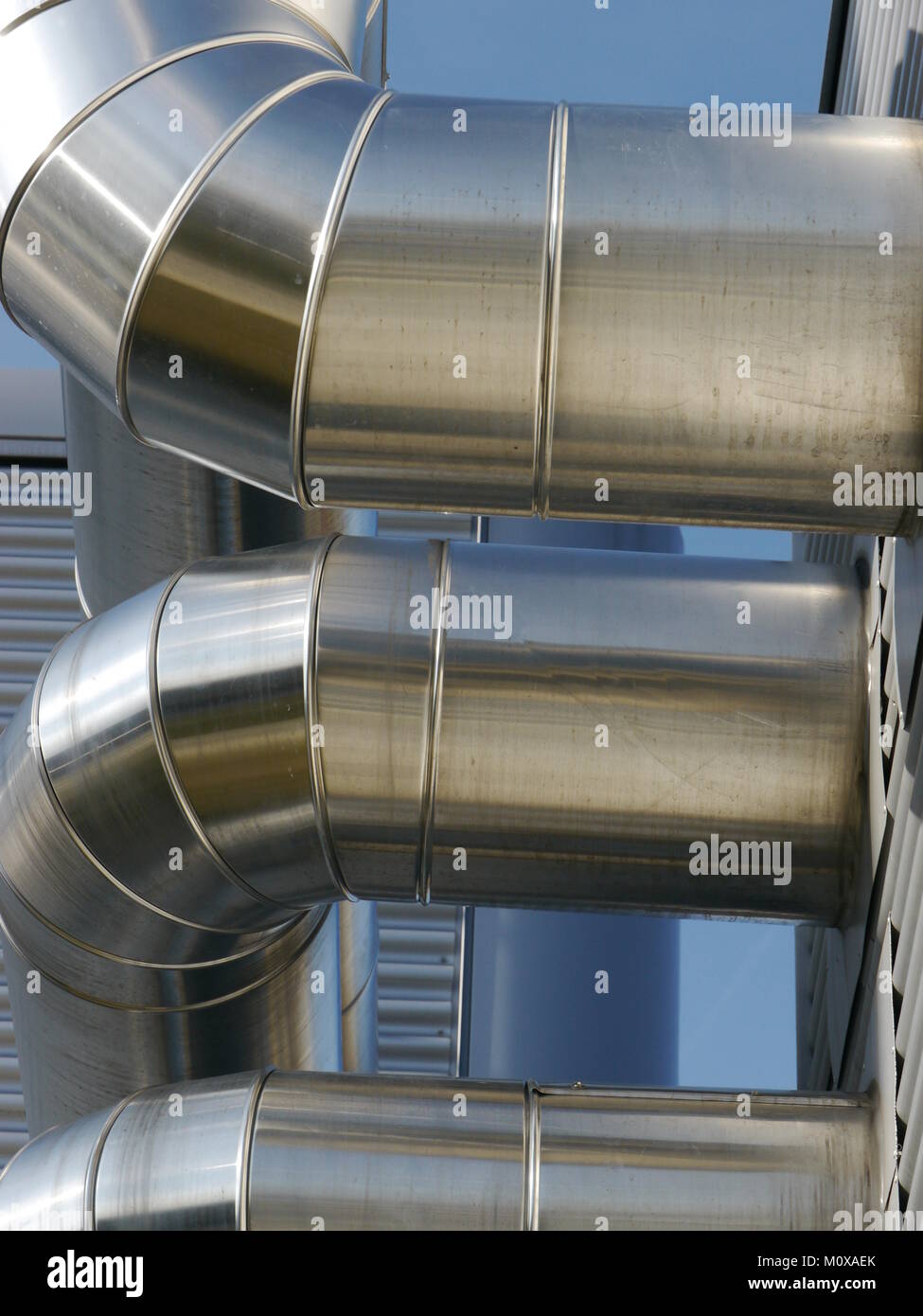 lot of grey steel pipes Stock Photo - Alamy