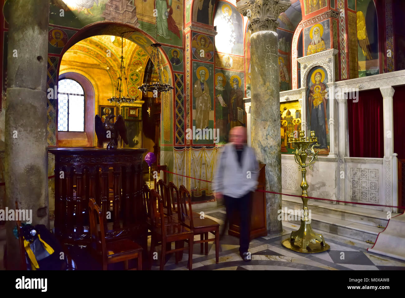 Inside Church of Panaghia Kapnikarea in the middle of Ermou street in ...