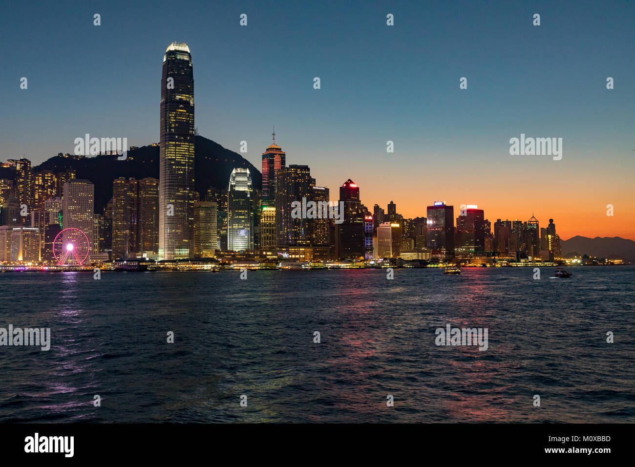 Hong Kong China Asia Jan 14, 2018 Hong Kong island seen across Hong ...