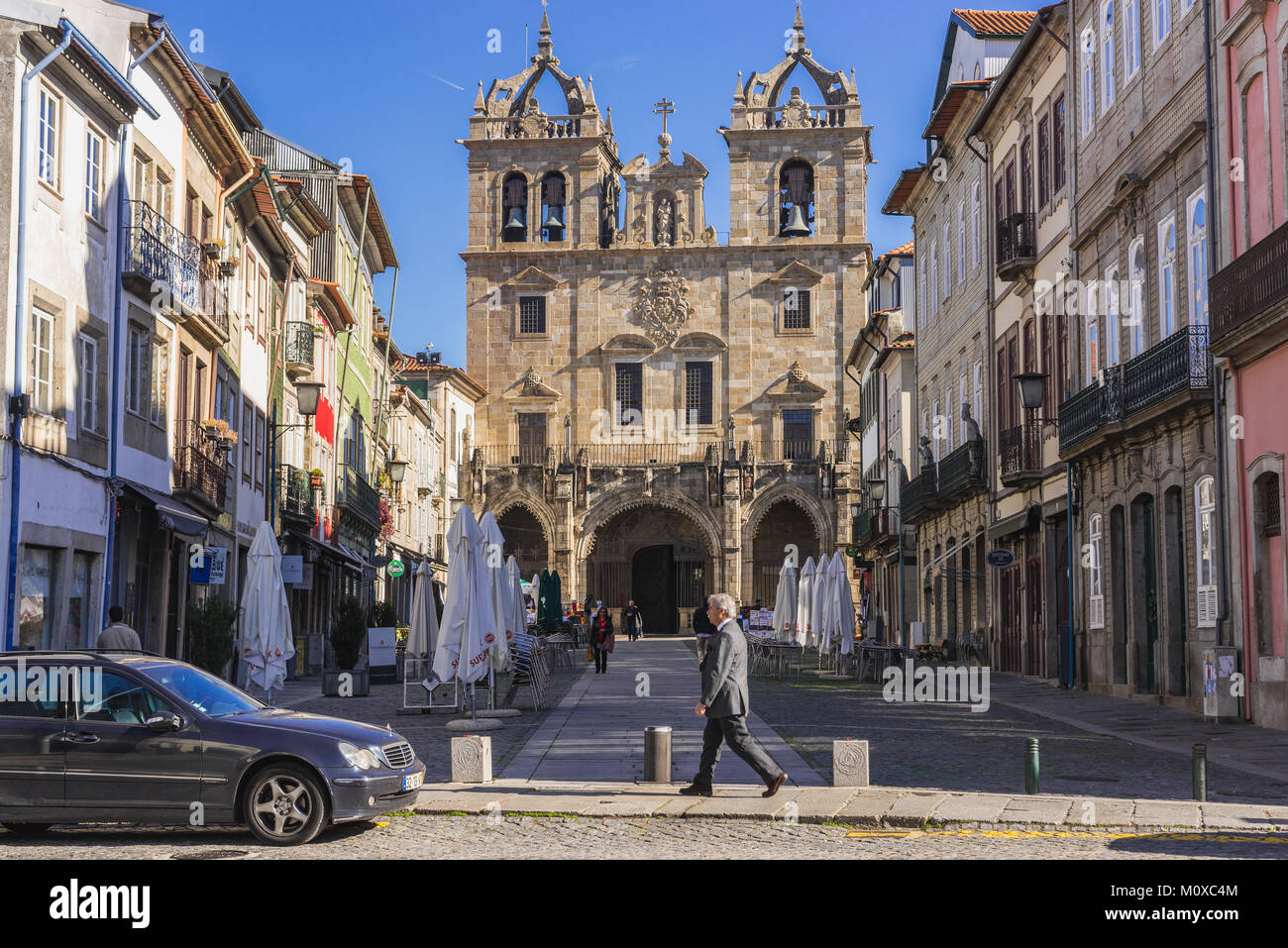 Cathedral in Braga, one of the oldest cities in Portugal, located in ...