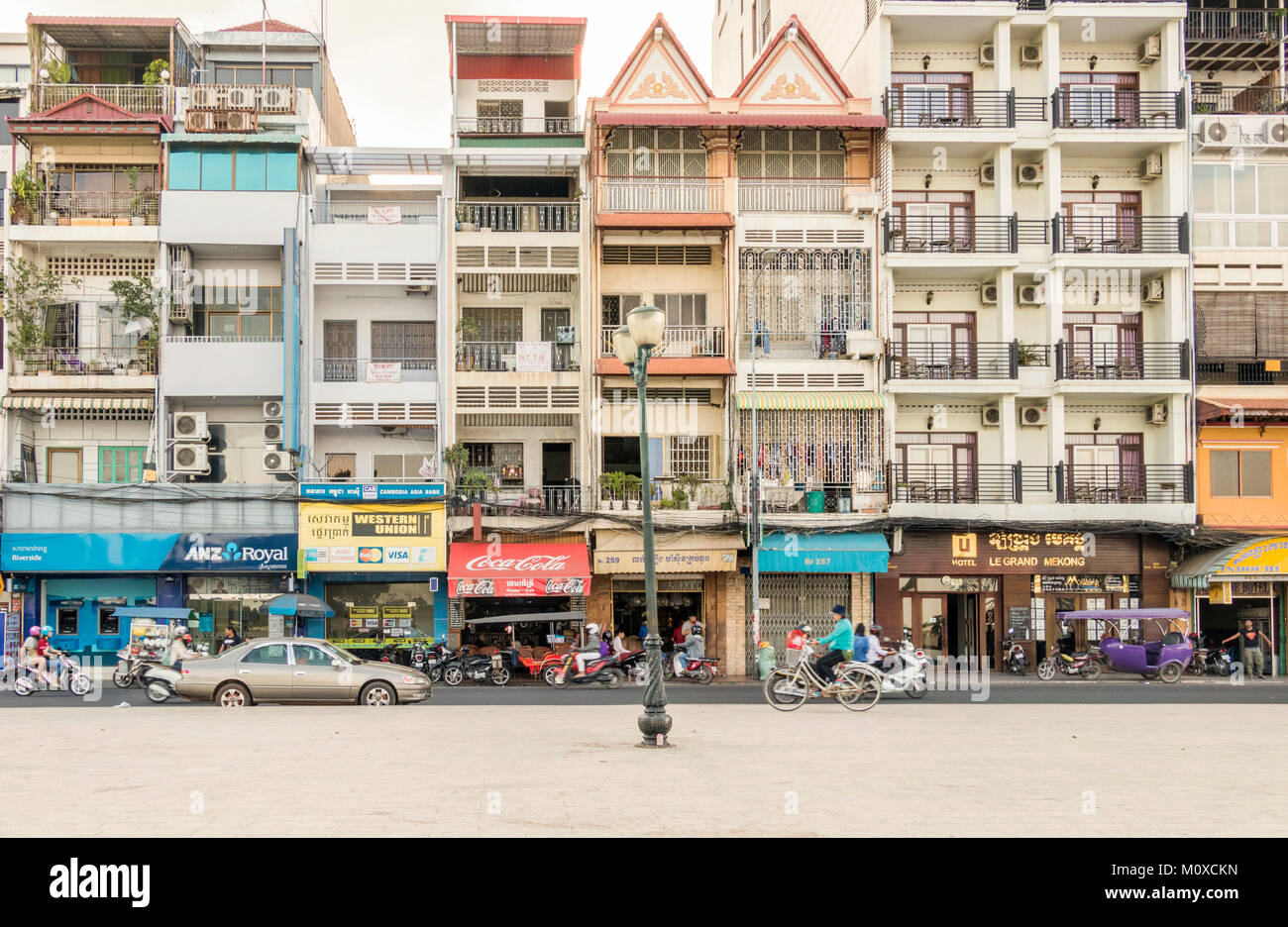 Preah Sisowath street Riverside Phnom Penh Cambodia Stock Photo - Alamy