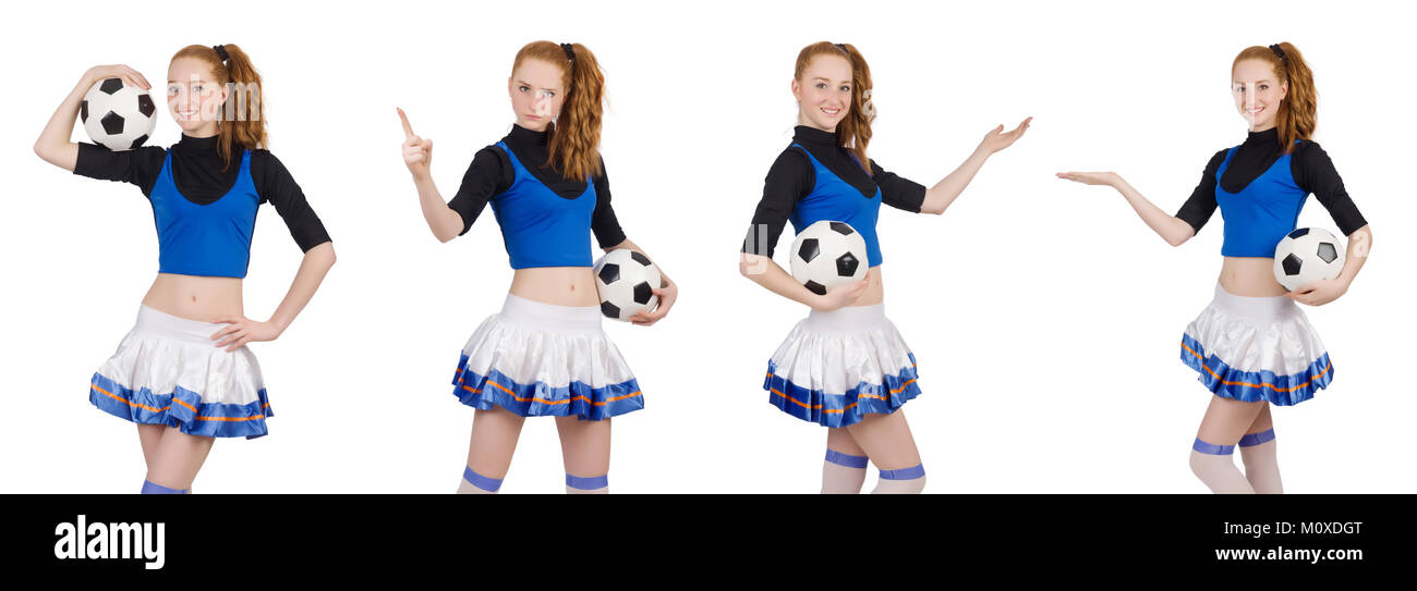 Cheerleader isolated on the white background Stock Photo - Alamy